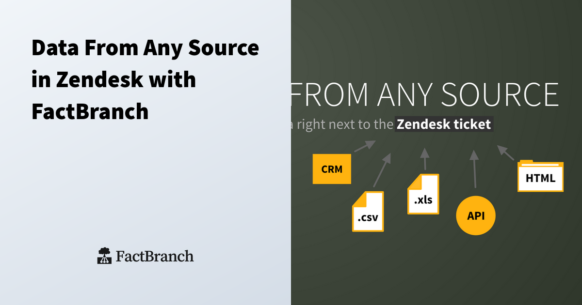 Data From Any Source In Zendesk With Factbranch